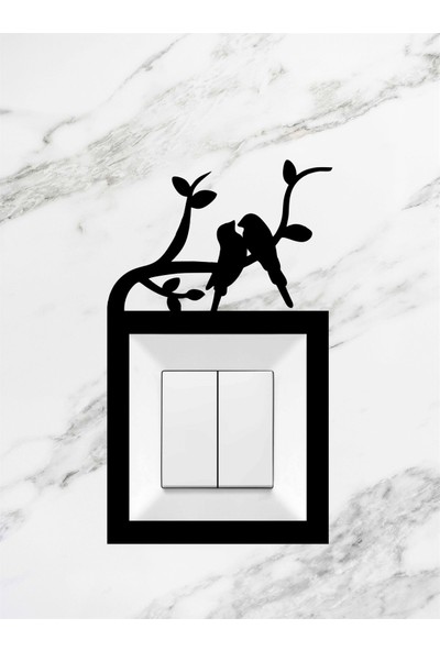 Eliz Dekoratif Kuşlu Priz Çerçevesi