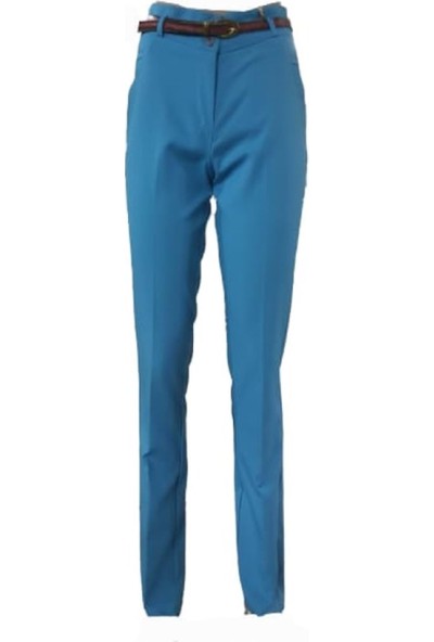 Kübra 3225 Kadın Klasik Mavi Kumaş Pantolon - Mavi - 40