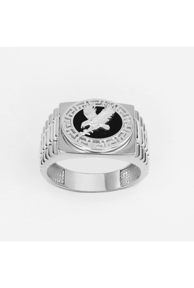 Hepimitu Kartal Figürlü Erkek Gümüş Yüzük YZG.420