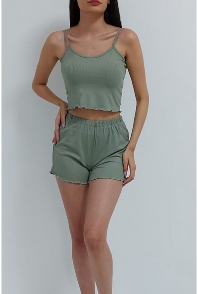 Colezium Ip Askılı Şortlu Takım Haki