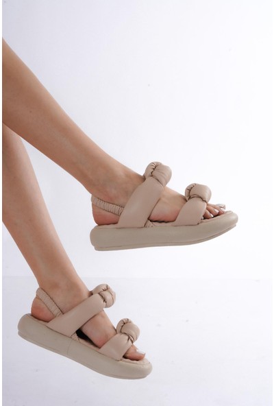 Bayan Nut Çift Bant Bağlı Sandalet