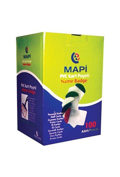 Mapi Pvc Kart Poşeti Dikey Şerit 100'LÜ Mavi