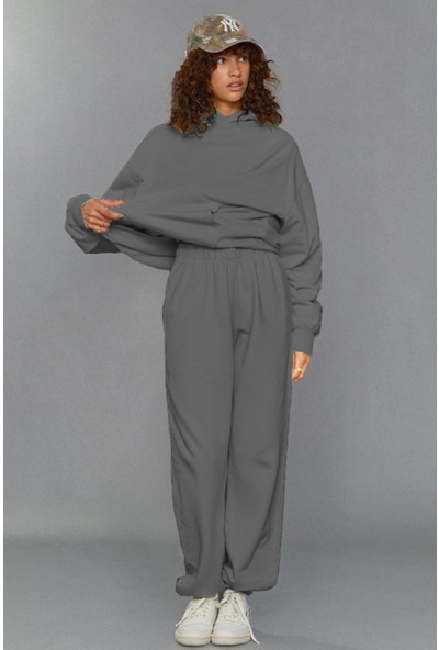 Madmext Mad Girls Füme Kapüşonlu Kadın Eşofman Takımı MG1225
