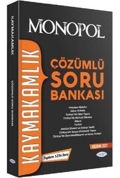 Monopol Kaymakamlık Çözümlü Soru Bankası 2. Baskı %20 Monopol Kaymakamlık Çözümlü Soru Bankası 2. Baskı %20