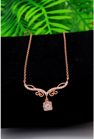 Zirkon Taşlı Gerdanlık Model Gümüş Kolye 201020687