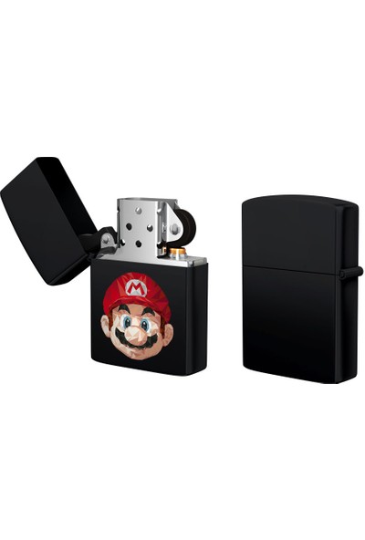 Rowalsi Mario Baskılı Siyah Zippo Çakmak YTKTRD1223