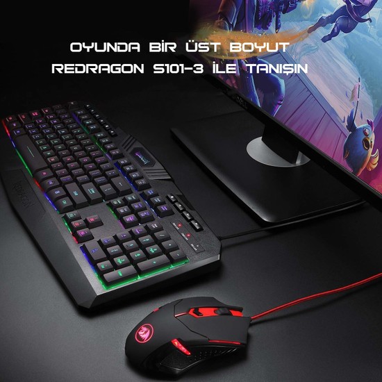 Redragon S101-3 Kablolu Türkçe Q Rgb Oyuncu Klavyesi ve Fiyatı