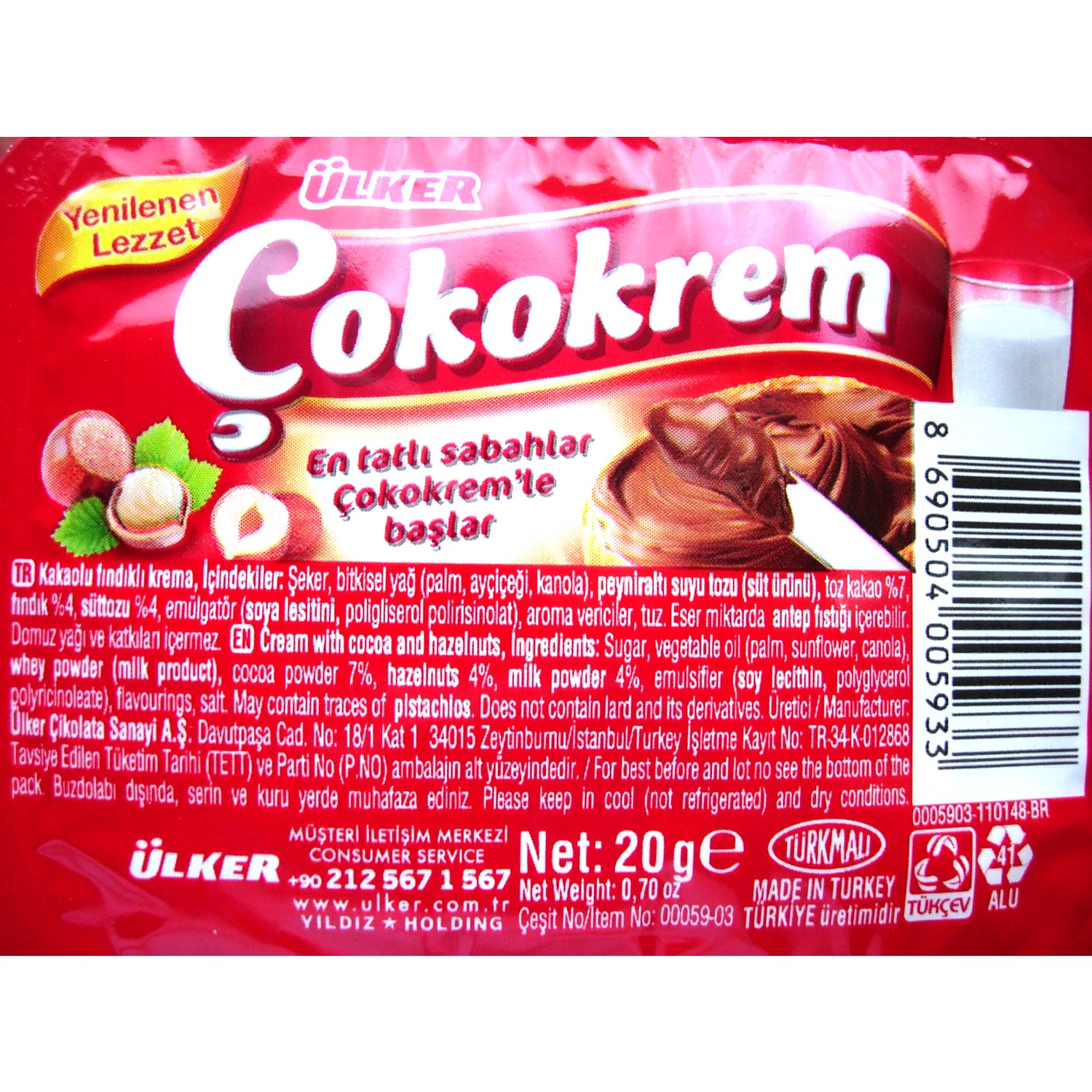 Ülker Çokokrem Kakaolu Fındık Kreması 20 gr x 36 'lı Fiyatı