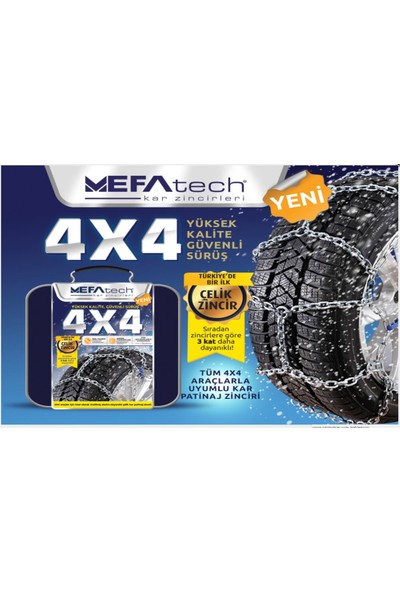 Mefatech 4X4 Jeep ve Minibüsler İçin Kar Zinciri Extra 1100 No