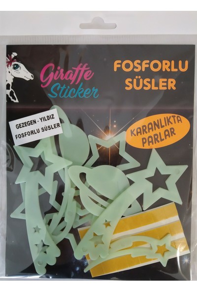 Giraffe Karanlıkta Parlayan Fosforlu Süsler - Gezegen ve Yıldızlar
