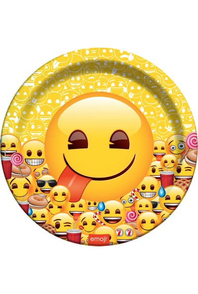 Roll-Up Karton Tabak Emoji Dünyası 23cm 8li Roll-Up Karton Tabak Emoji Dünyası 23cm 8li
