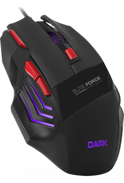 Dark Elite Force 3X Ateş Butonlu DPI Ayarlanabilir Aydınlatmalı USB Oyuncu Mouse (DK-AC-GM1000) Dark Elite Force 3X Ateş Butonlu DPI Ayarlanabilir Aydınlatmalı USB Oyuncu Mouse (DK-AC-GM1000)