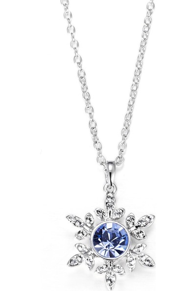 Monemel Mavi Kar Tanesi Swarovski® Taşlı Kolye
