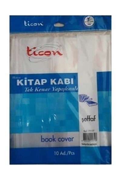 Ticon Tek Kenarı Yapışkanlı Hazır Kitap Kabı 10'Lu Şeffaf Ticon Tek Kenarı Yapışkanlı Hazır Kitap Kabı 10'Lu Şeffaf