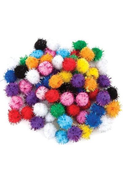 Puti Pom Pom 20Mm Metalik Puti Pom Pom 20Mm Metalik