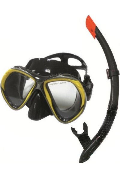 Bermuda Tempered Dalgakıran Silikon Maske Şnorkel Set Bermuda Tempered Dalgakıran Silikon Maske Şnorkel Set