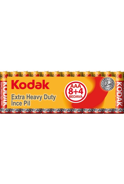 Kodak 12 Adet Çinko Karbon Shrink ince Pil Kodak 12 Adet Çinko Karbon Shrink ince Pil