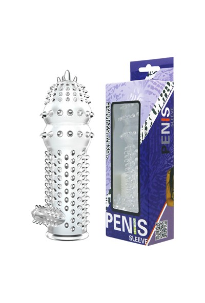 Baile Şeffaf Silikon Penis Kılıfı Kabartmalı Kristal Görünümlü Dildo