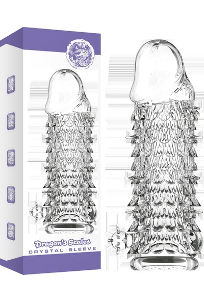 Baile Kabartmalı Kristal Görünümlü Güçlü Dildo ve Penis Kılıfı