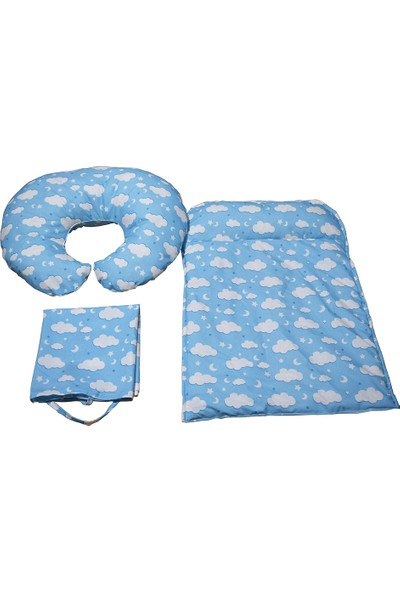 Hupim Emzirme Yastığı - Emzirme Örtüsü - Alt Açma Minderi 3'lü Set