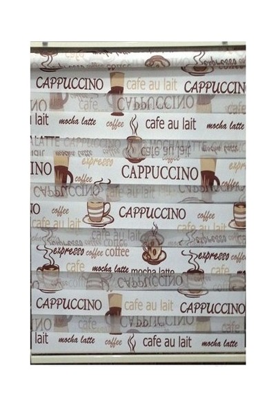 ZebraEvim Kahve Cappucino Desenli Zebra Perde