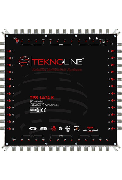 TEKNOLINE 14X24 KASKATLI MULTISWITCH ZAMAK KASA UYDU DAĞITIM SANTRALI