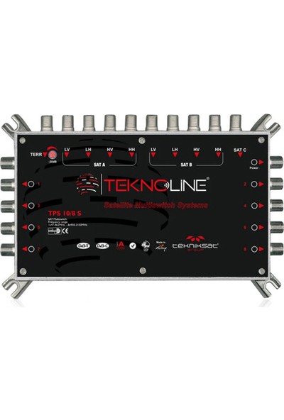 TEKNOLINE 10X8 SONLU MULTISWITCH ZAMAK KASA UYDU DAĞITIM SANTRALI