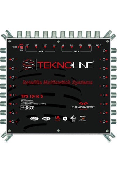 TEKNOLINE 10X16 SONLU MULTISWITCH ZAMAK KASA UYDU DAĞITIM SANTRALI TEKNOLINE 10X16 SONLU MULTISWITCH ZAMAK KASA UYDU DAĞITIM SANTRALI