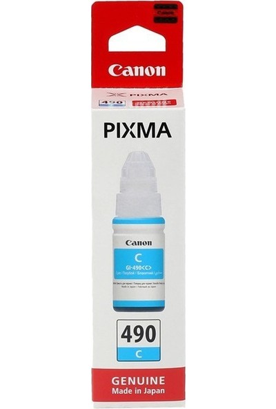 Canon GI-490C Mavi Kartuş (G1400-G2400-G3400)(7.000 Sayfa) Canon GI-490C Mavi Kartuş (G1400-G2400-G3400)(7.000 Sayfa)