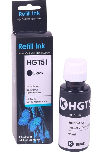 Hp GT51 (X4E40AE) Serisi Deskjet Siyah SMART Mürekkep (GT5810-5820) (90ml) Hp GT51 (X4E40AE) Serisi Deskjet Siyah SMART Mürekkep (GT5810-5820) (90ml)