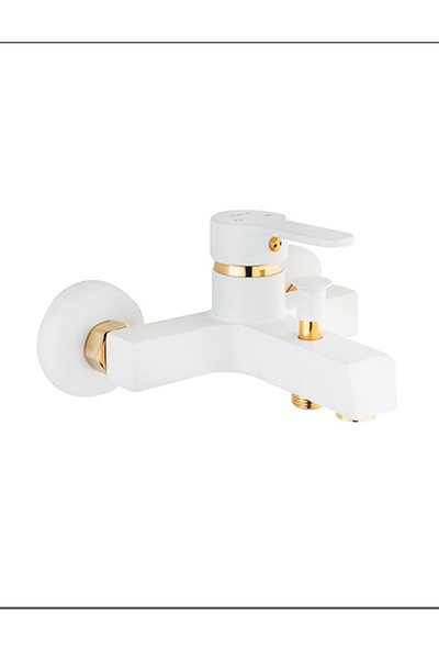 Kare Stil Serisi Mix Banyo Bataryası Mat Beyaz Kare Stil Serisi Mix Banyo Bataryası Mat Beyaz