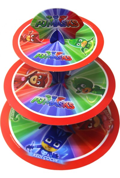 Elit Parti PJ Masks Karton Cupcake Standı 30 x 35 cm Elit Parti PJ Masks Karton Cupcake Standı 30 x 35 cm