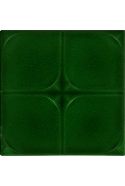 Armada Çini 13*13 Cm Al 48 Yeşil Rölyefli Kabartmalı Modern Çini Seramik Modeli 3D