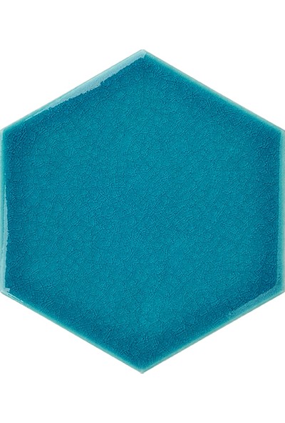 Armada Çini 15*17 Cm Al 61 Turkuaz Düz Altıgen Çini Karo Krakleli Çatlatma Sırlı Özel Armada Çini 15*17 Cm Al 61 Turkuaz Düz Altıgen Çini Karo Krakleli Çatlatma Sırlı Özel