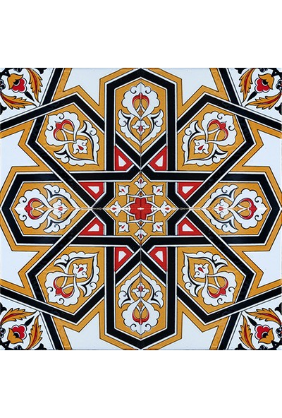 Armada Çini 20X20 Cm Sp 72 Sarı Türkmen Yıldızı Desenli Kütahya İznik Çini Karo Seramik Armada Çini 20X20 Cm Sp 72 Sarı Türkmen Yıldızı Desenli Kütahya İznik Çini Karo Seramik