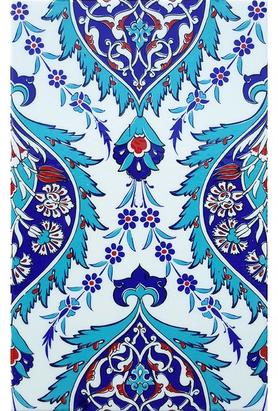 Armada Çini 25X40 Cm Sp 417 Mavi Göbekli Geleneksel Kütahya İznik Çini Seramik Karo Modeli