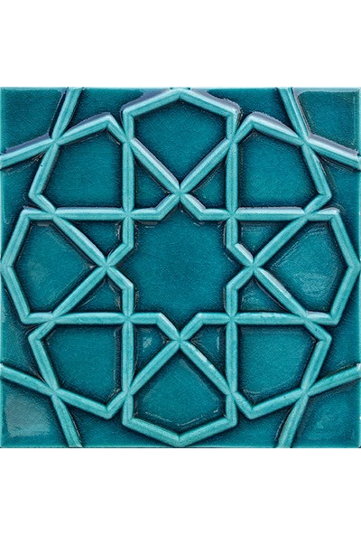 Armada Çini 20X20 Cm Al 78 Rölyefli Karo Turkuaz Selçuklu Yıldızı Deseni Armada Çini 20X20 Cm Al 78 Rölyefli Karo Turkuaz Selçuklu Yıldızı Deseni