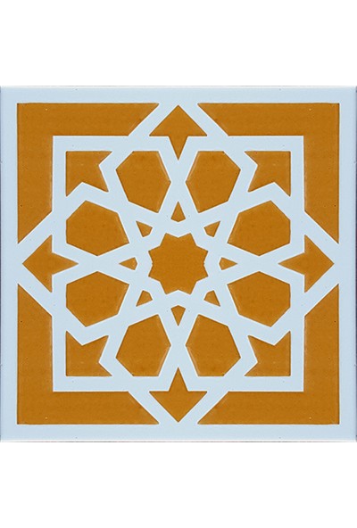 Armada Çini 20x20 Cm SP 101 Sarı Türk Yıldızı Kütahya İznik Çini Karo