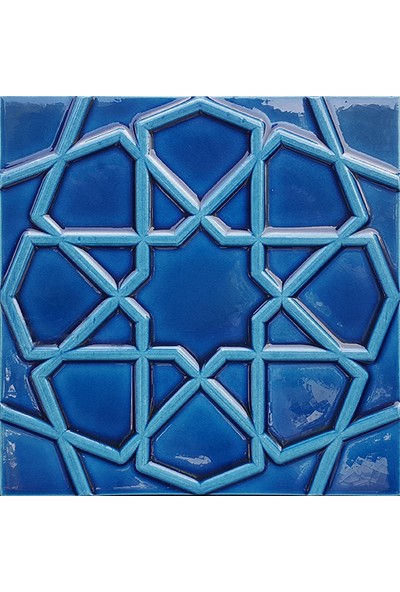 Armada Çini 20X20 Cm Al 77 Rölyefli Karo Kobalt Selçuklu Yıldızı Deseni Armada Çini 20X20 Cm Al 77 Rölyefli Karo Kobalt Selçuklu Yıldızı Deseni