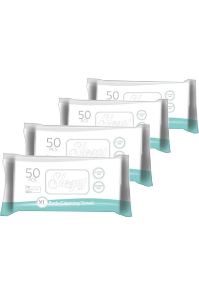 Sleepy Vücut Temizleme Mendili 50'Li - 4'Lü Paket