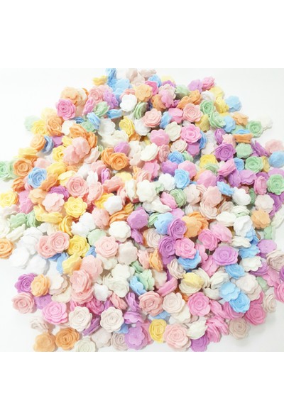 ByOzras Küçük Keçe Güller Pastel Tonlar 50'li Paket