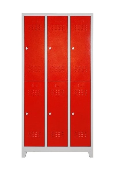 Jessan Ofis 6'lı Eko Soyunma Dolabı Kırmızı Kapak