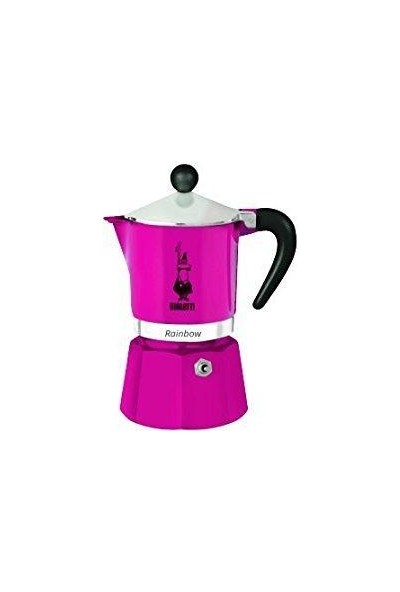 Bialetti Moka Pot Rainbow 3 Cup Fuşya
