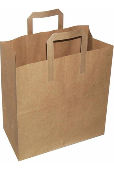 Kesepak Kraft Kağıt Düz Saplı Çanta 28 x 28 x 16 cm