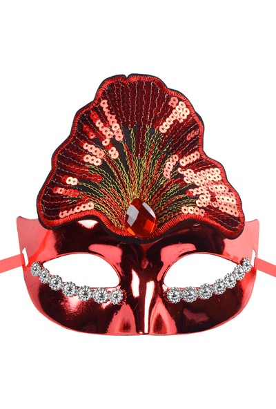 PartiBulutu Balo Maske Kırmızı Pullu