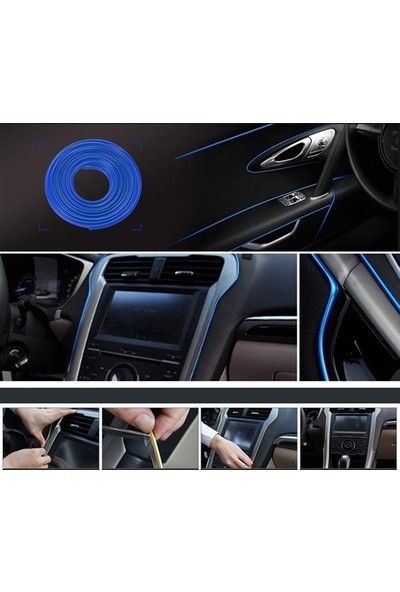 ModaCar Mavi Torpido İç Bölge Şeridi 2 Metre 426681