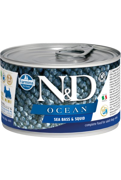 N&D Ocean Levrek,Mürekkep Balığı Köpek Konservesi 140 gr N&D Ocean Levrek,Mürekkep Balığı Köpek Konservesi 140 gr