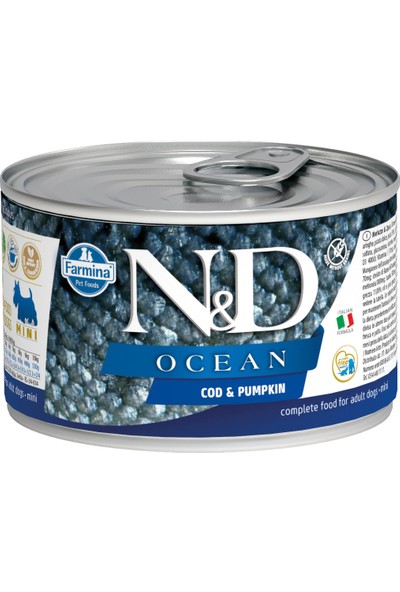 N&D Ocean Morina Balığı,Balkabağı Yetişkin Köpek Konservesi 140 gr