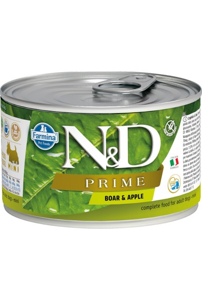 N&D Prime Yaban Domuz Elmalı Yetişkin Köpek Konservesi 140 gr