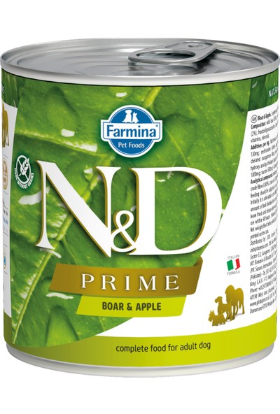 N&D Prime Yaban Domuzu, Elma Yetişkin Köpek Konservesi 285 Gr